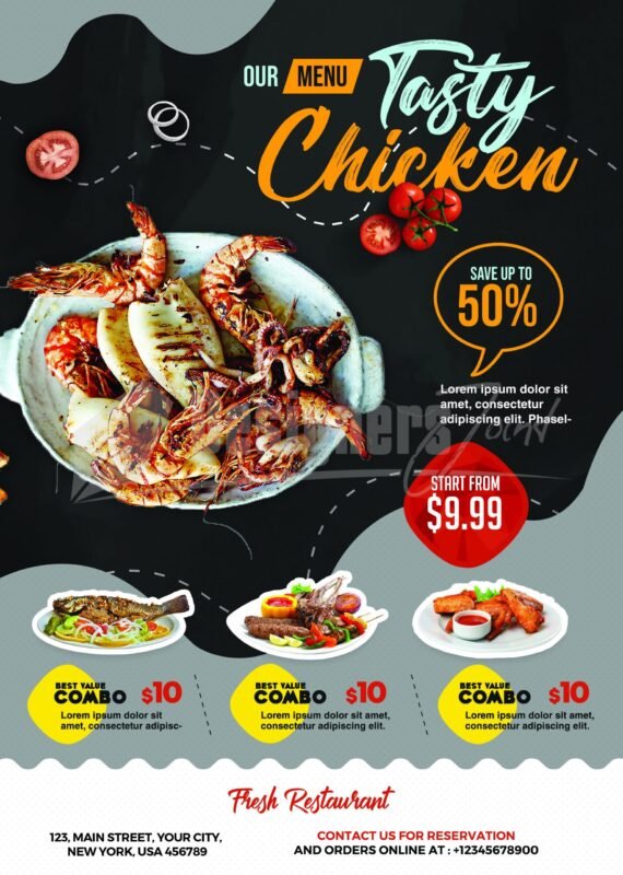 Food Restaurant Menu PSD Template | DesignersJoint.Com