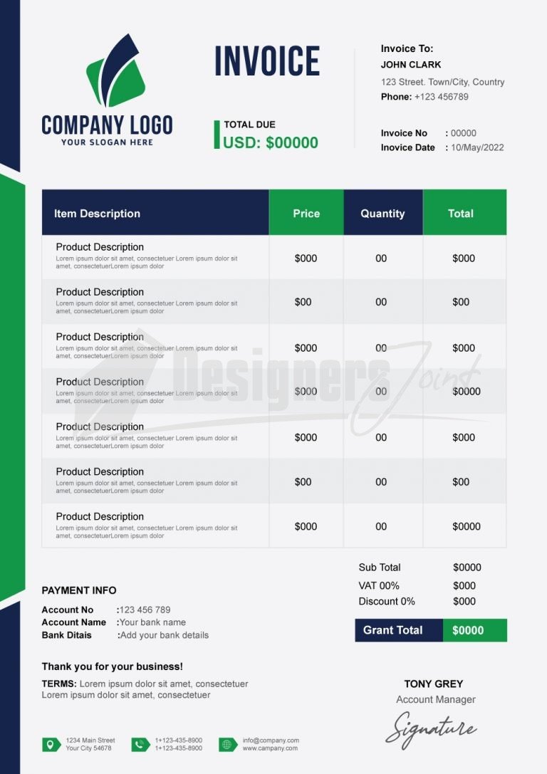 Event Planner Invoice Template | DesignersJoint.Com