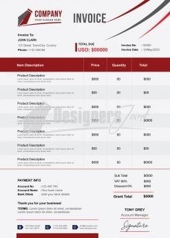 20 Professional Invoice Templates | DesignersJoint.Com