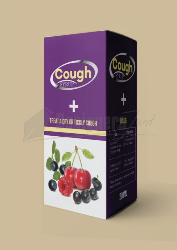 200ml Syrup Packaging Box Template - Illustrator | DesignersJoint.Com