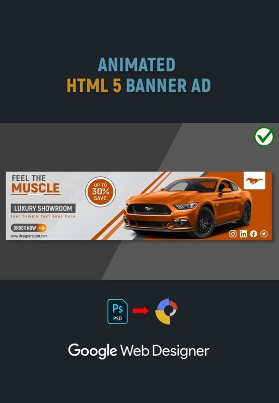 970 X 250 Animated HTML5 Banner Ad Template | DesignersJoint.Com