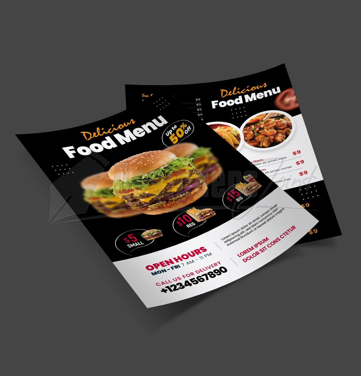 Restaurant Menu Promotion Flyer PSD Template | DesignersJoint.Com