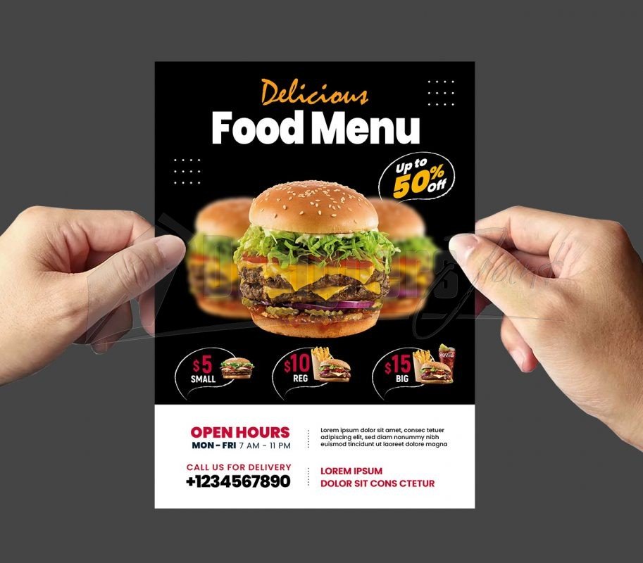 Restaurant Menu Promotion Flyer PSD Template | DesignersJoint.Com