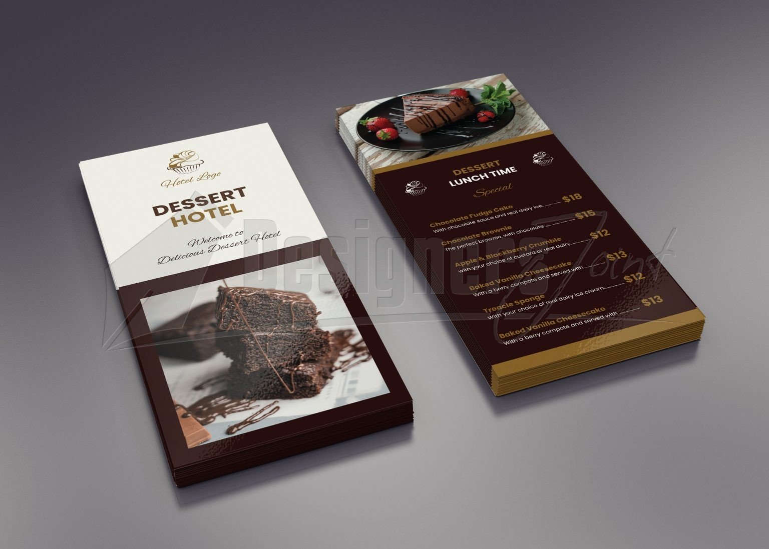 Hotel Restaurant Menu DL Flyer Rack Card Illustrator Template ...