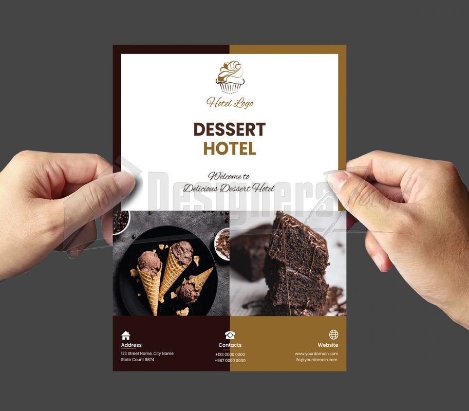 Hotel Flyer Restaurant Menu Illustrator Template | DesignersJoint.Com
