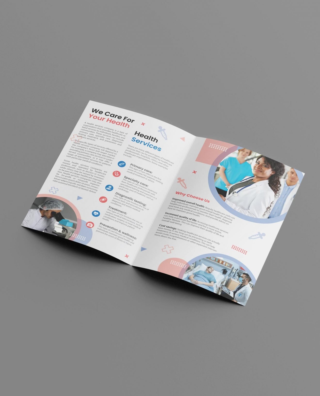 Medical & Health Care Bi-Fold Brochure Template | DesignersJoint.Com