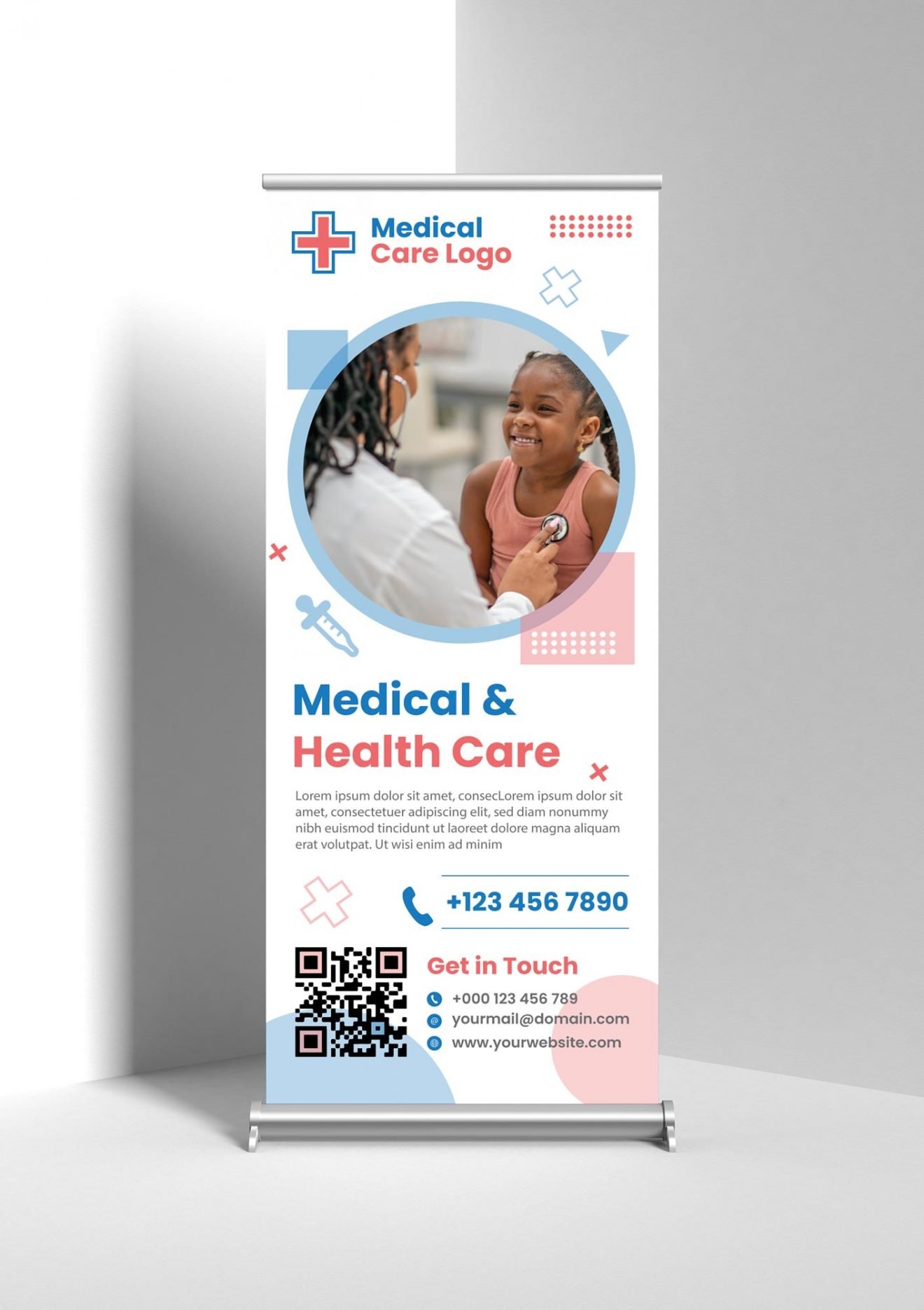 Medical & Health Care Roll-Up Banner Template | DesignersJoint.Com
