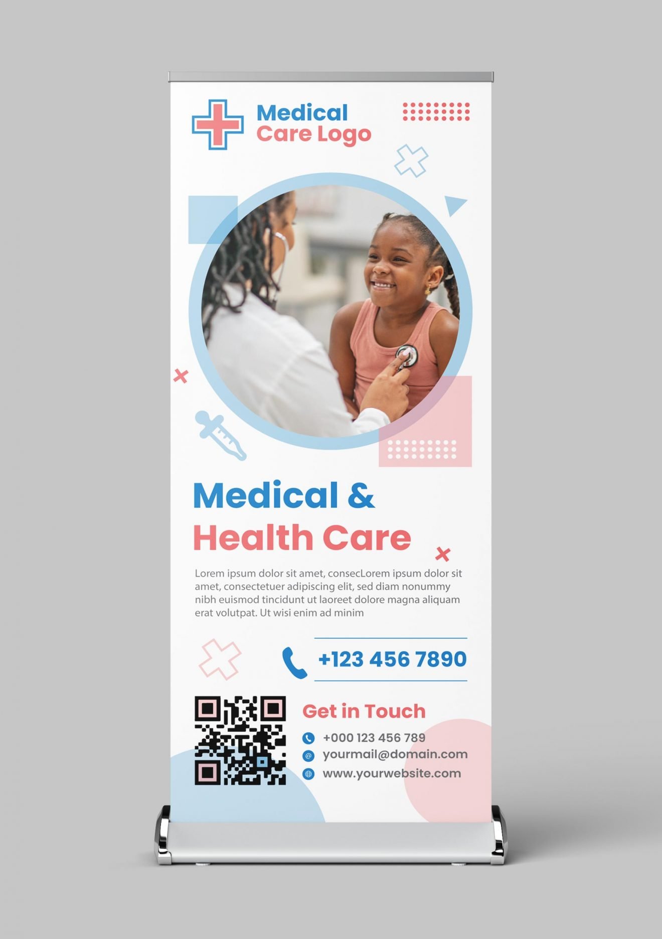 Medical & Health Care Roll-Up Banner Template | DesignersJoint.Com