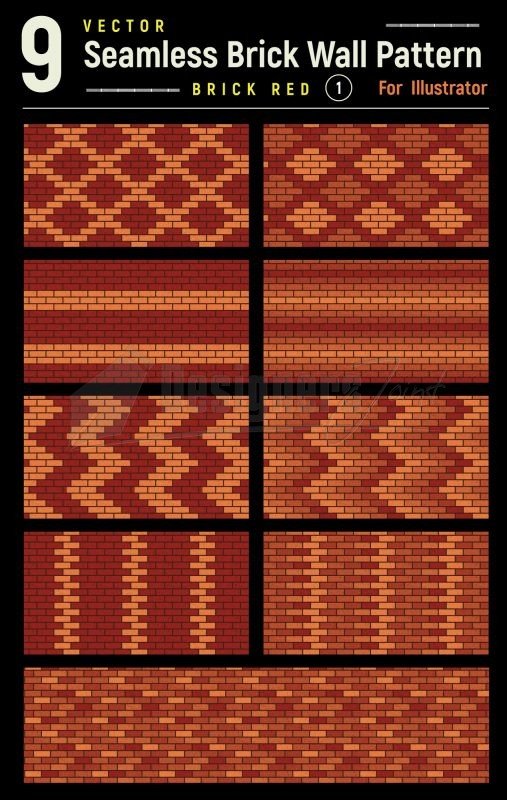 36 Seamless Vector Brick Wall Patterns - Print Wall Brick Papers in ...