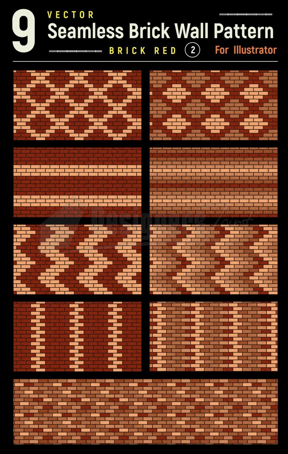 36 Seamless Vector Brick Wall Patterns - Print Wall Brick Papers in ...