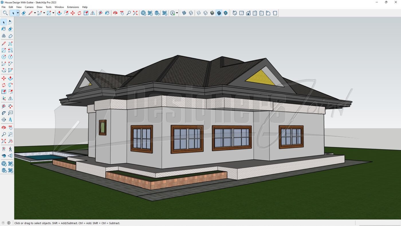 3 Bedroom House SketchUp Model | DesignersJoint.Com