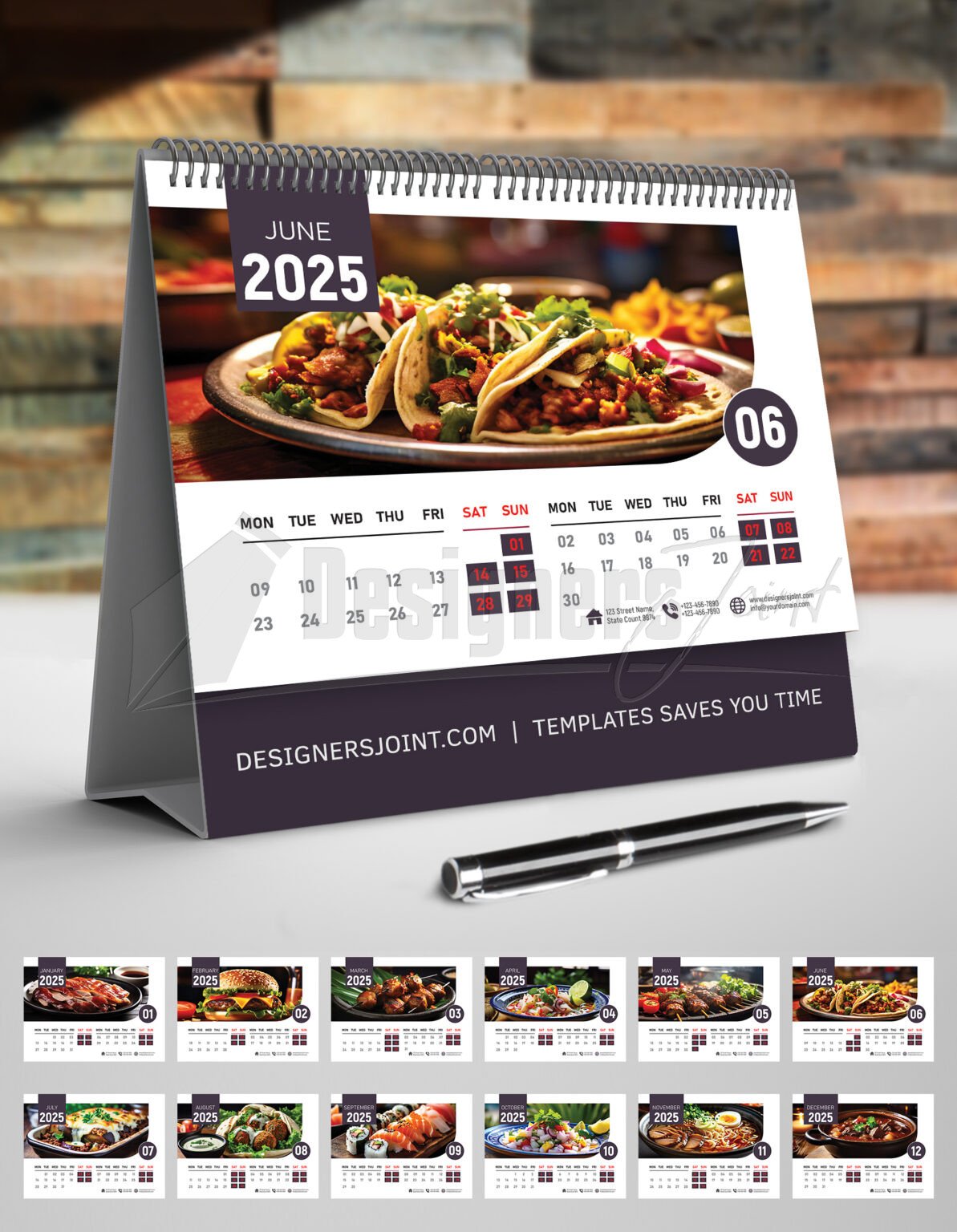 2025 Desk Calendar Template - Modern Minimalist (Ai, EPS ...