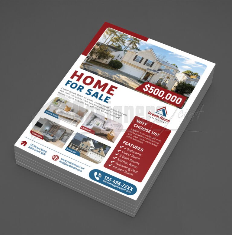 Real Estate Agent Promo Flyer Template - AI, CDR, EPS | DesignersJoint.Com