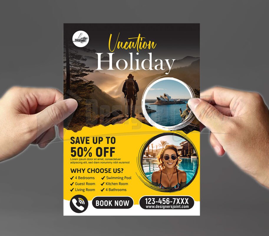 Urban Getaway Travel Flyer Template - AI, CDR, EPS | DesignersJoint.Com