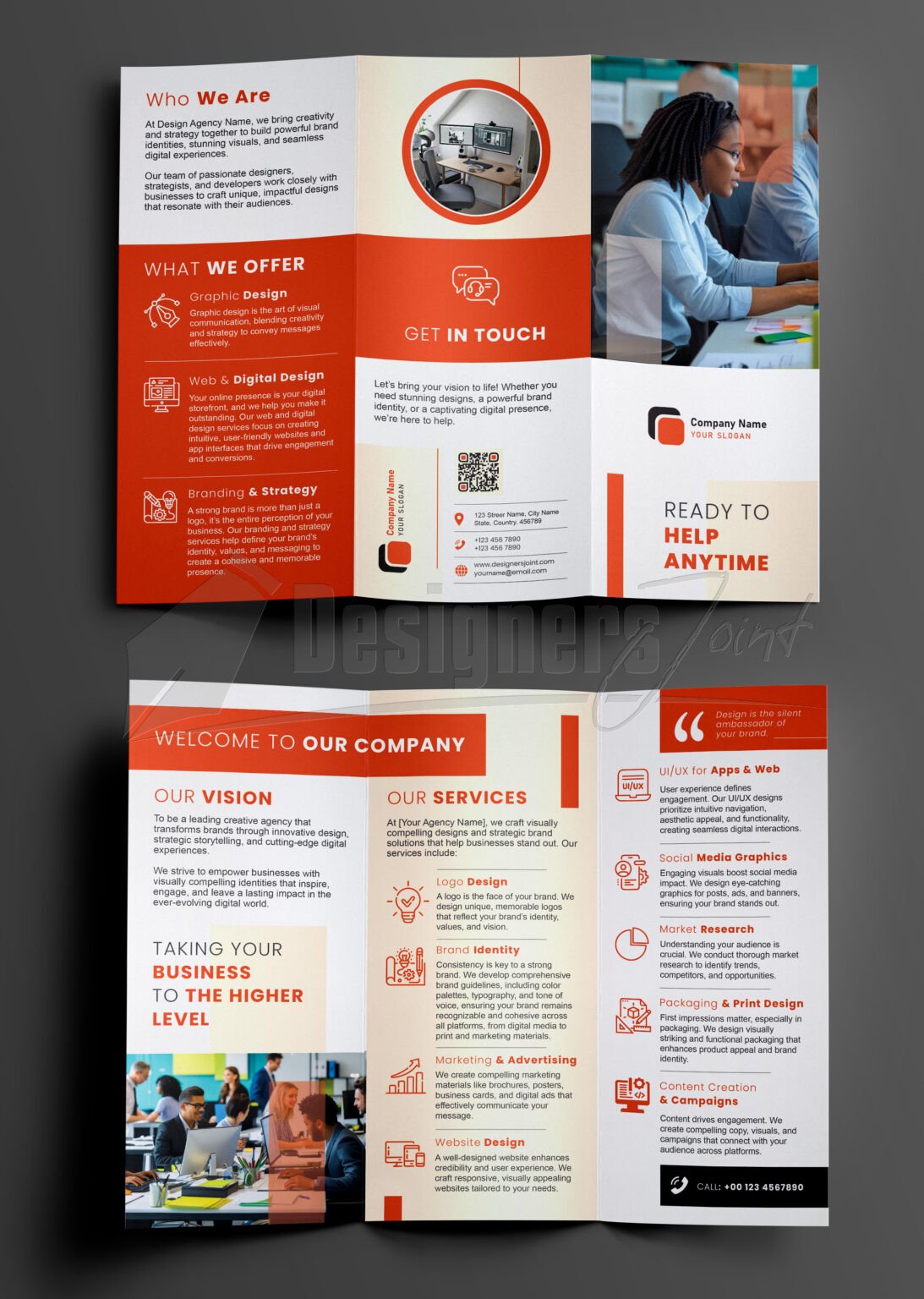 Company Tri-Fold Brochure Template | DesignersJoint.Com