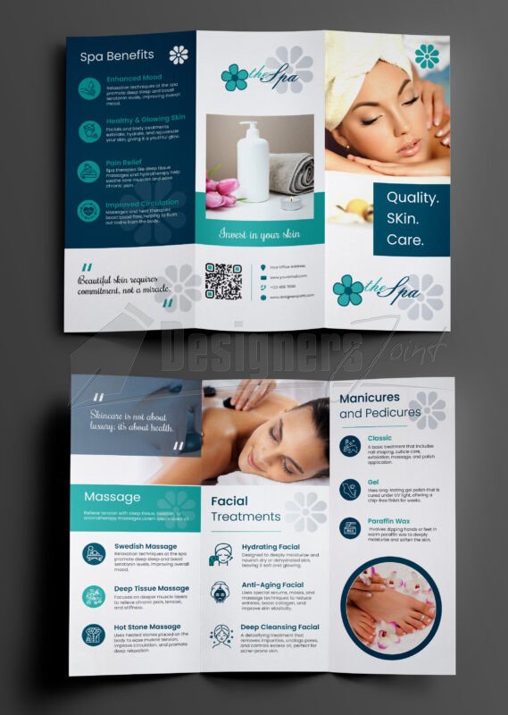 Spa & Wellness Trifold Brochure Template | DesignersJoint.Com