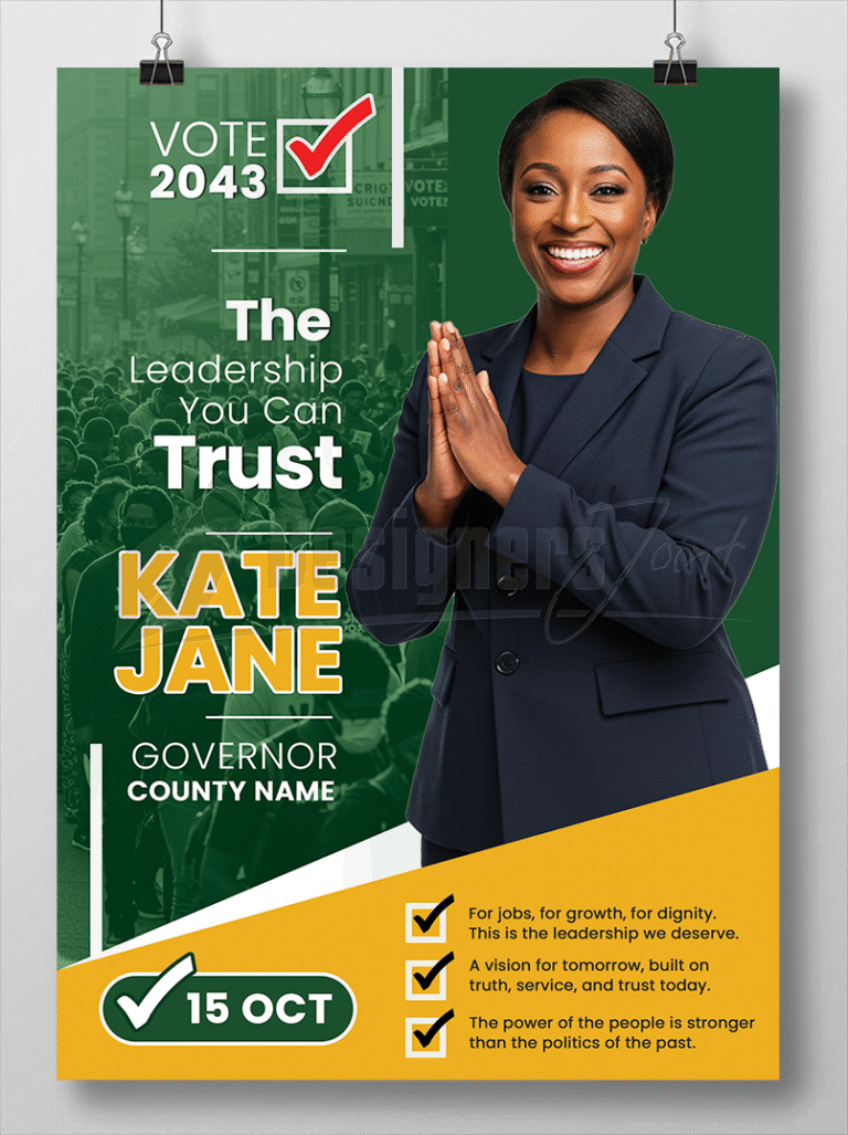 Political Campaign Poster PSD Template | DesignersJoint.Com