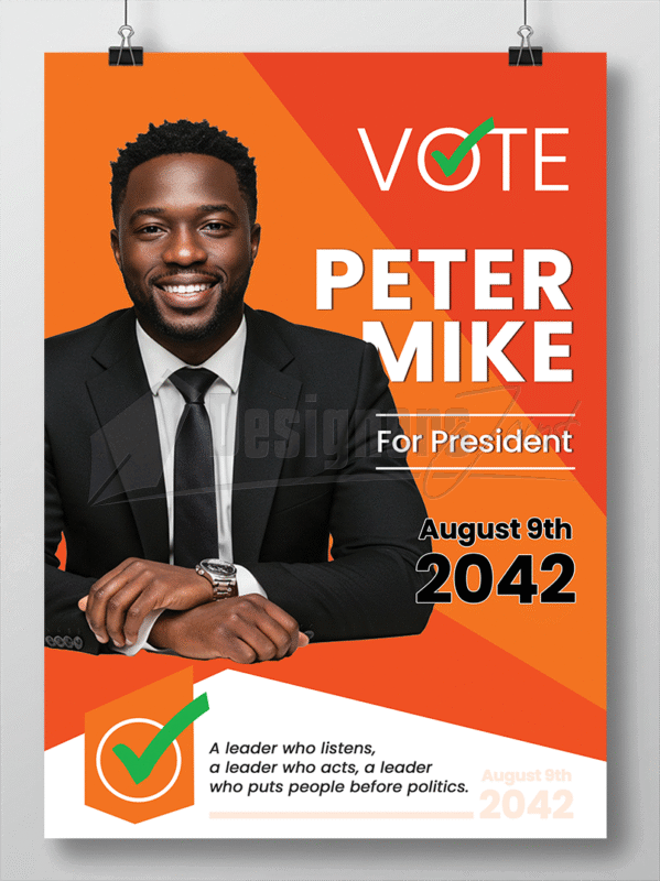 Presidential Candidate Campaign Poster PSD Template | DesignersJoint.Com