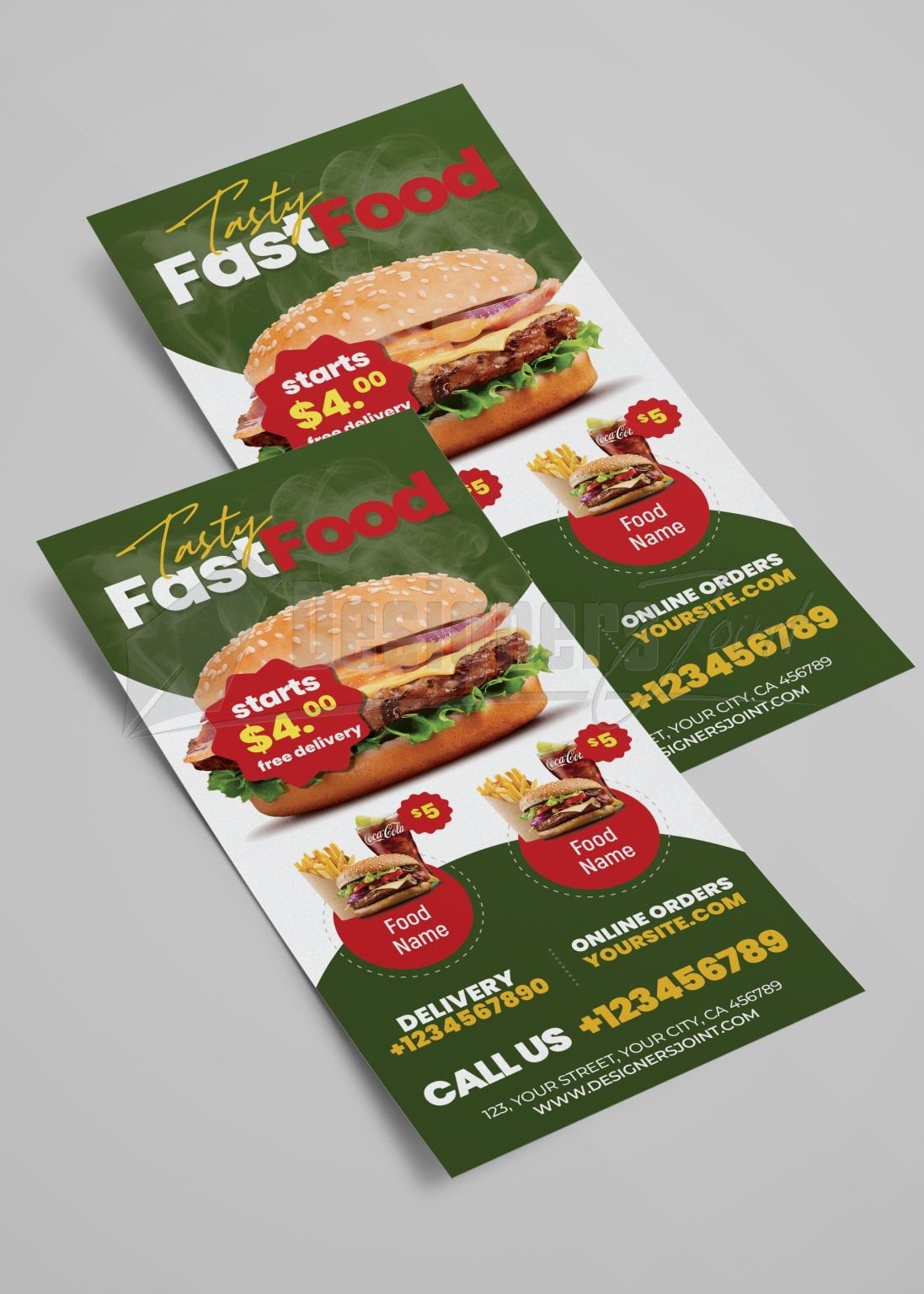 Restaurant Menu Promotion Flyer PSD Template | DesignersJoint.Com