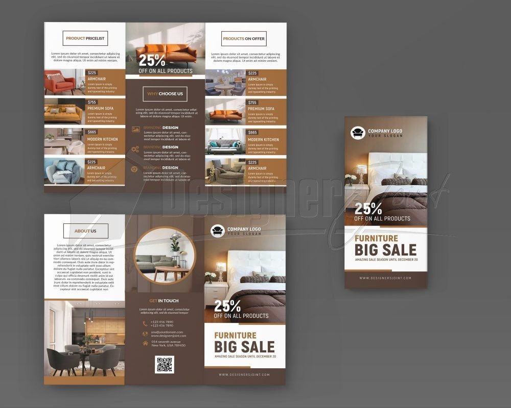 Furniture Sale Tri-fold Brochure Template PSD | DesignersJoint.Com